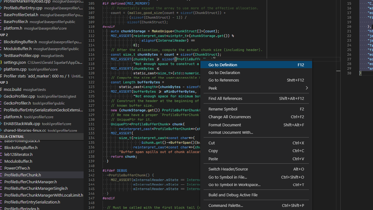 My vscode setup for Mozilla Firefox Gecko coding | Tangent Spaces